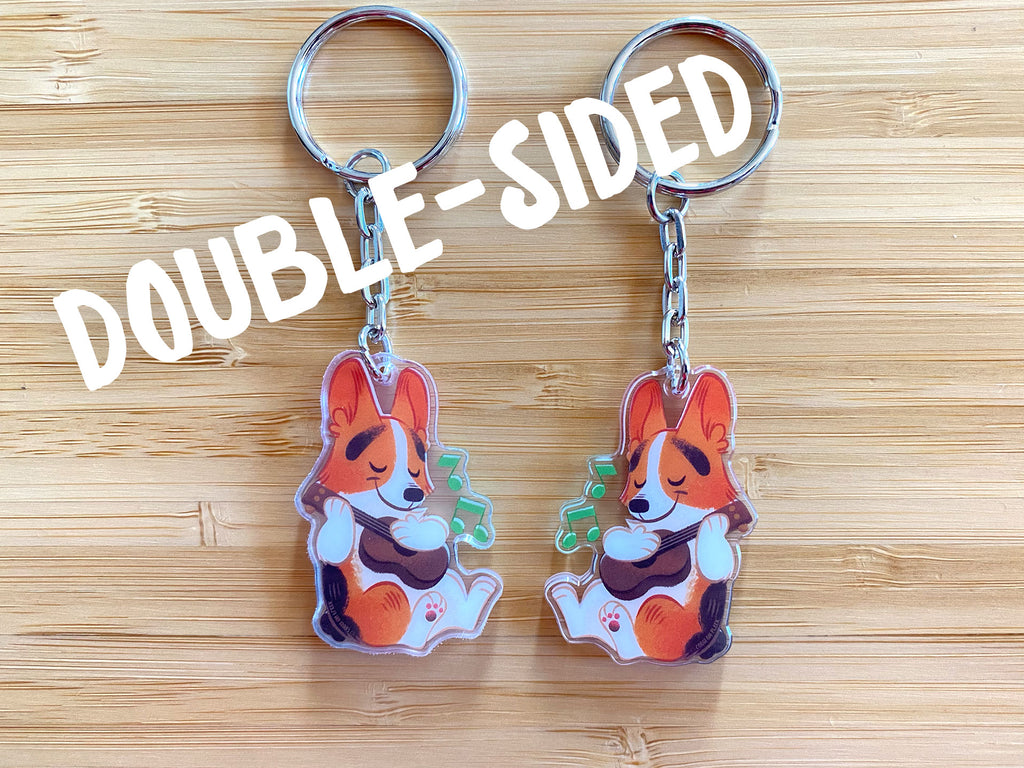 Corgi + Ukulele Acrylic Keychain – Corgi On Fleek